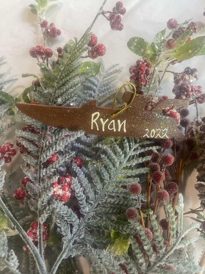 Personalized Speed Boat Wood Christmas Ornament, Beach Holiday Decor - Etsy