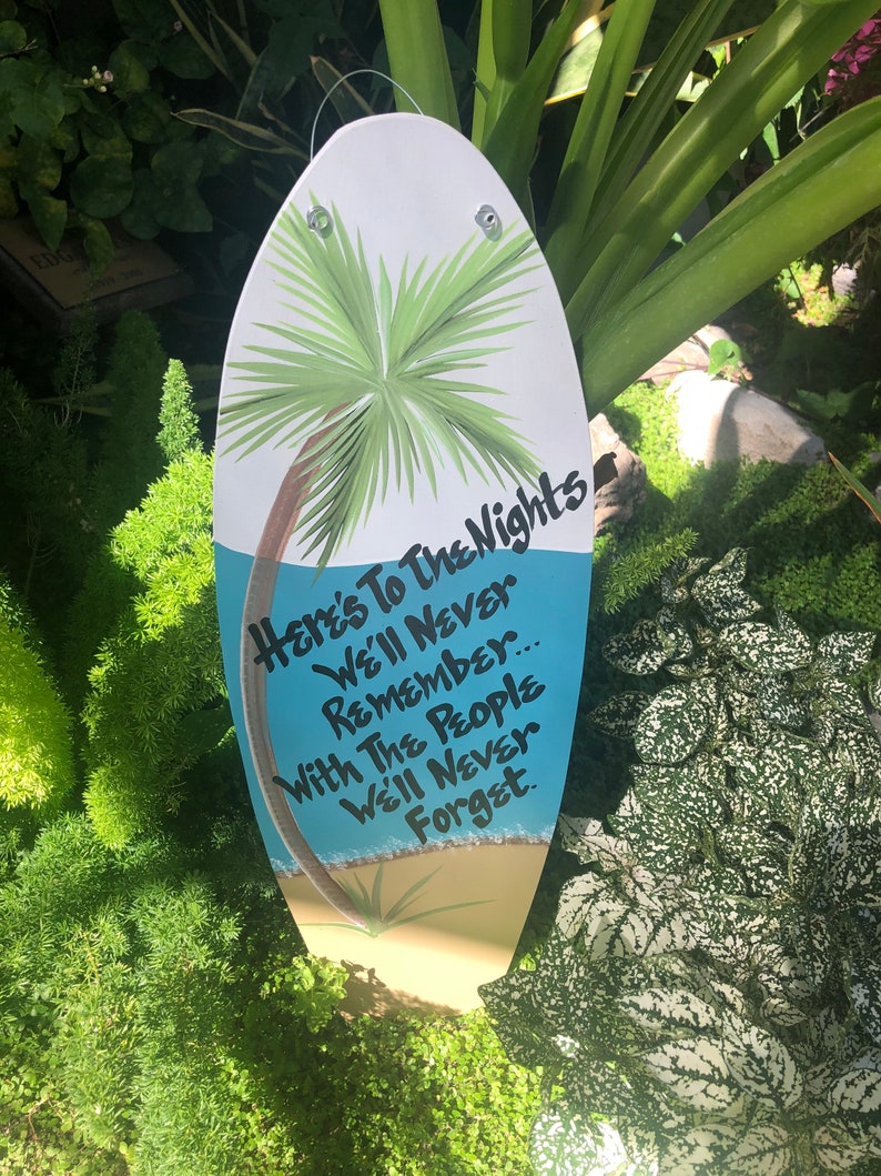 Wood Surfboard Signscustom Painted Signs Coastal Surf - Etsy