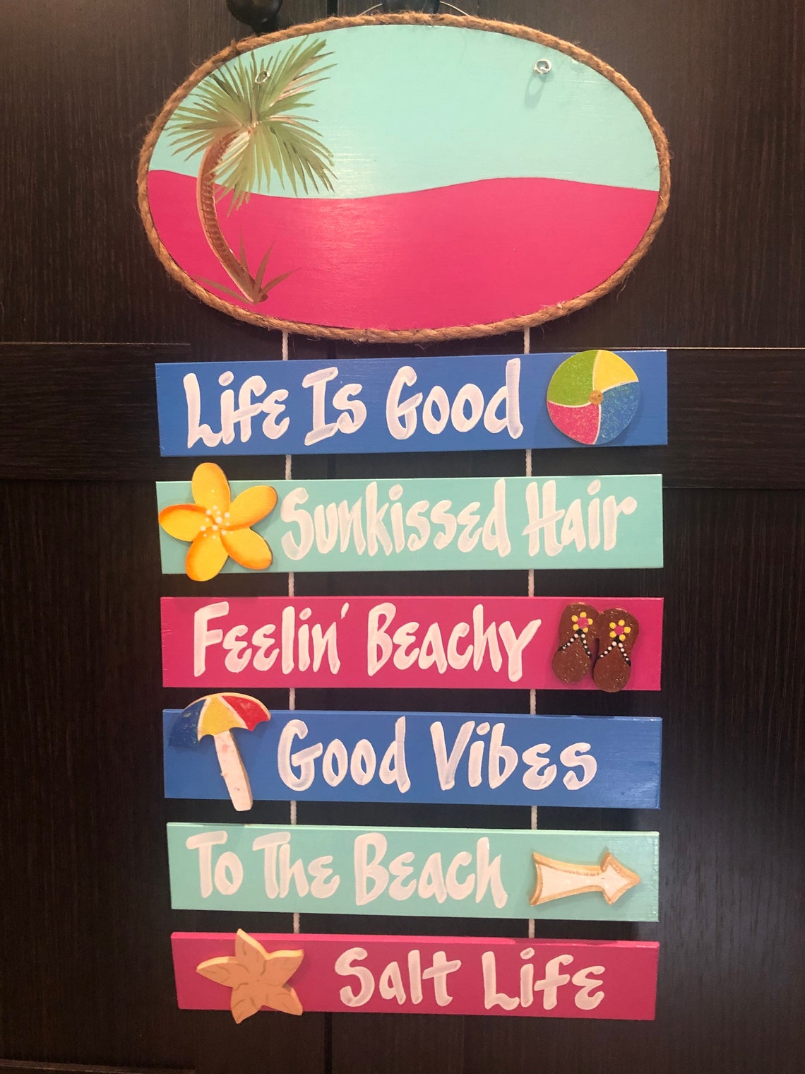 Beach Hanging Signs, Personalized, Beach House Decor, Custom Hand ...