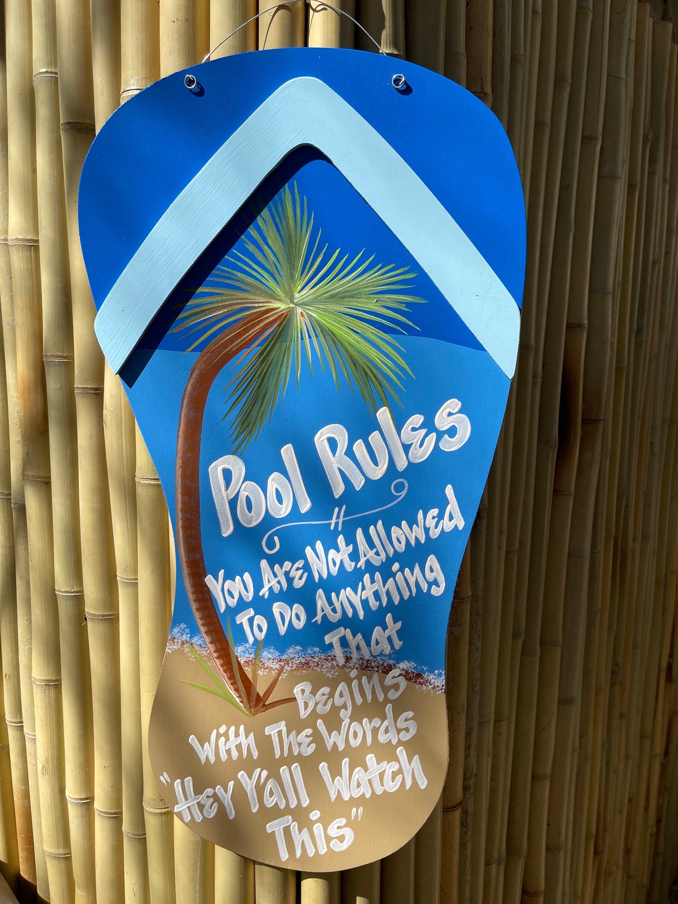 Large Wood Flip Flop Pool Rules Sign, Beach Decor - Etsy