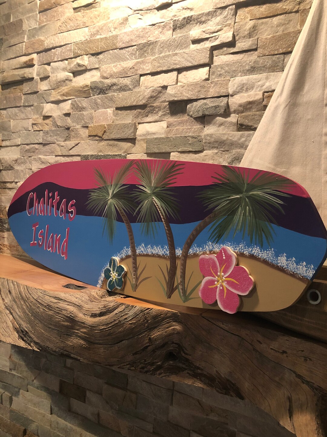 Design a Custom Sign, Tropical Paradise Decor Surfboard Sign ...
