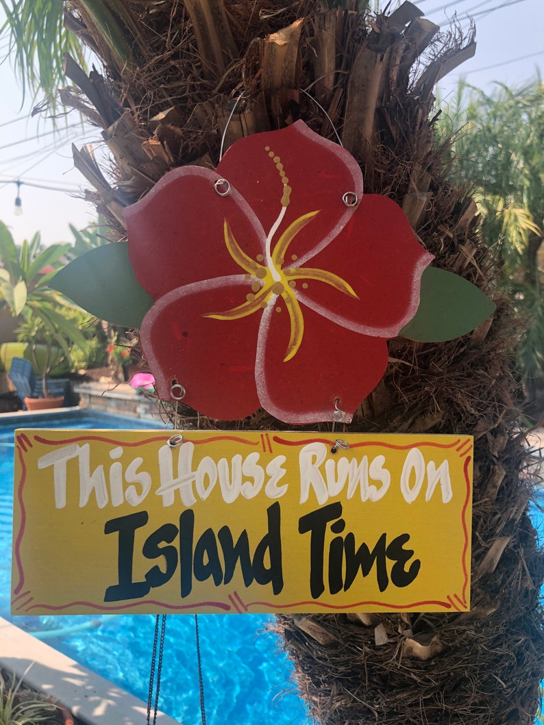 Hawaiian Hibiscus Wooden Signs Tropical Beach Plaque Outdoor - Etsy