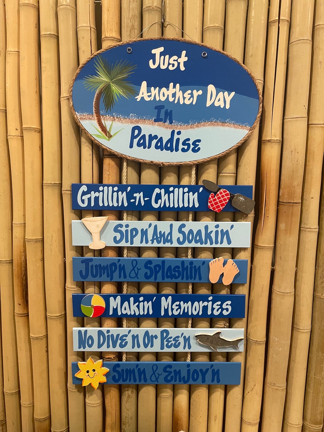 Day in Paradise,personalized,backyard Pool Signs,rustic Pool Decor ...