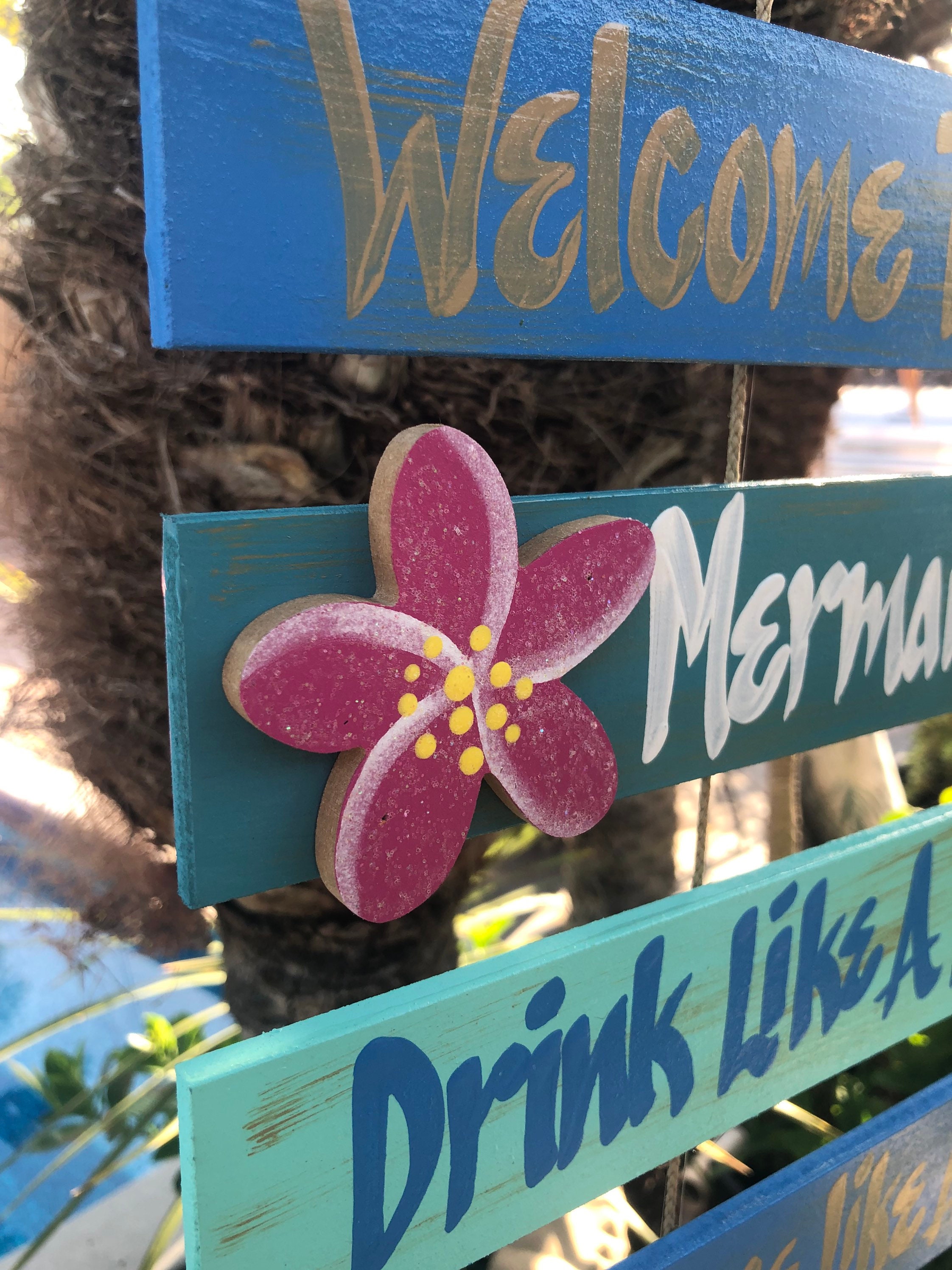 Hand Painted Mermaid, Custom Quote Sign, Personalized Mermaid Sea-life ...