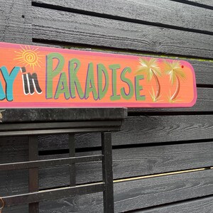 Wood Paradise Sign- Rustic Cedar, Tropical Tiki Bardecor, Outdoor Patio ...