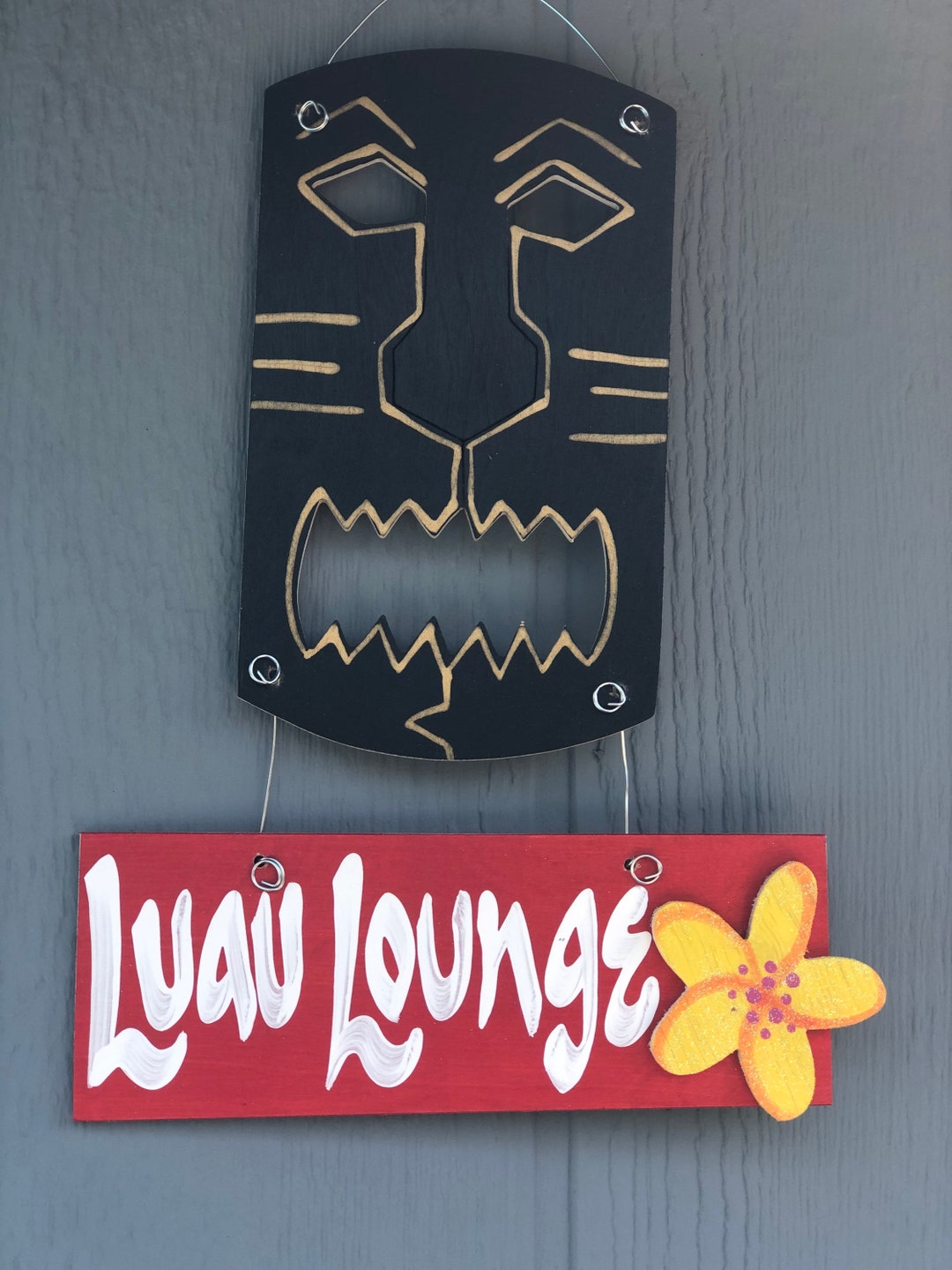 Handmade Wood Tiki Sign, Unique Tropical Decor for Beach-themed Parties ...