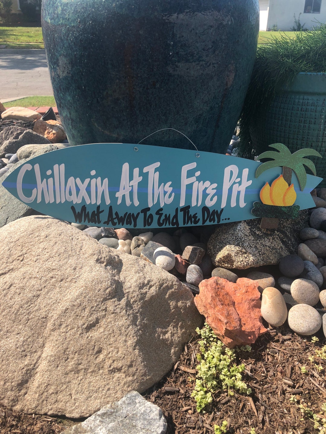 Custom Surfboard Sign, Chillaxing Backyard Sign for Deck/patiogathering ...