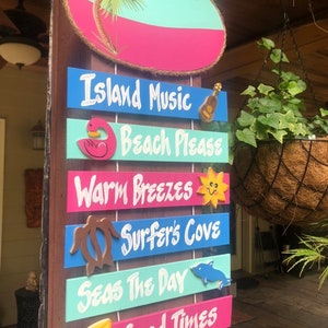 Tropical Beach Sign, Coastal Wood Wall Hanging, Summer Decor - Etsy