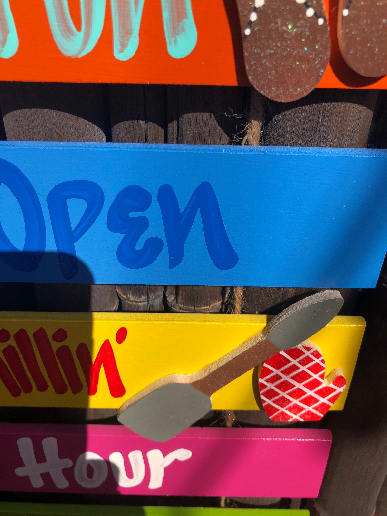 Backyard Paradise Hand Painted Wood Wall Hanger Sign Personalized Tiki ...