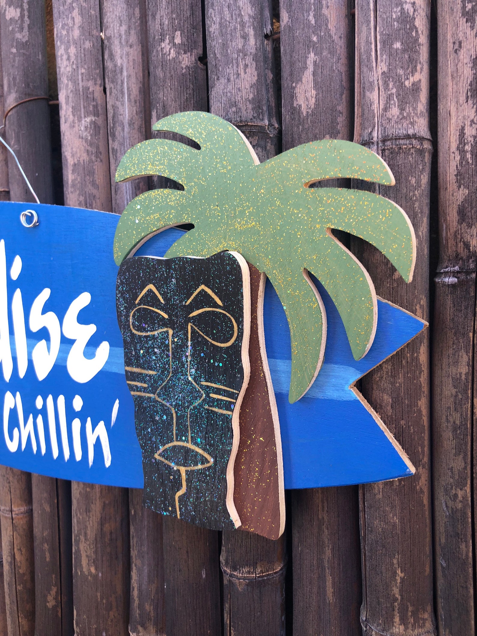 Handmade Wood Surfboard Sign Backyard Signs Backyard Paradise | Etsy