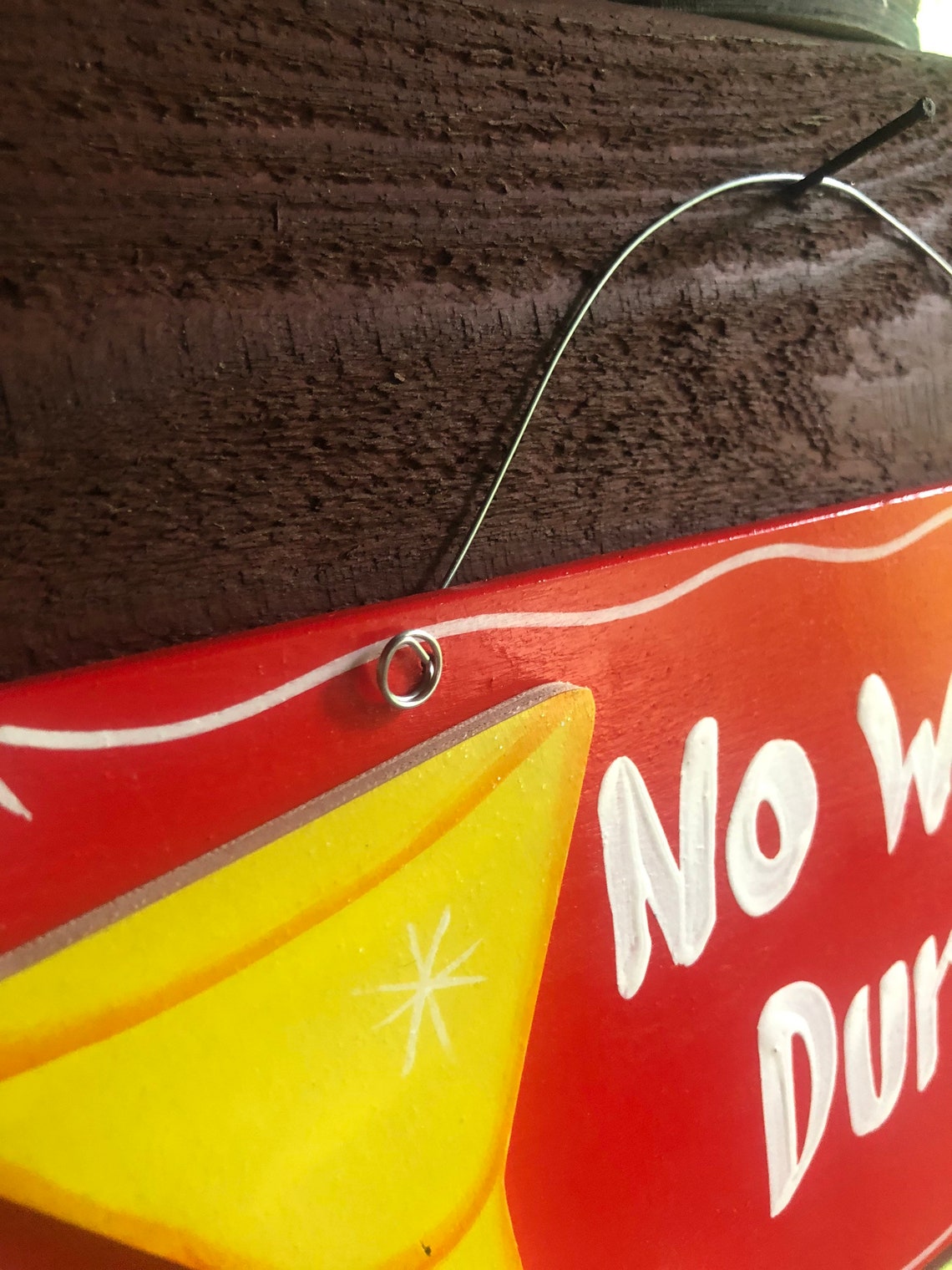 Hand Painted Sign-no Workin During Drinking Hours Freehand - Etsy