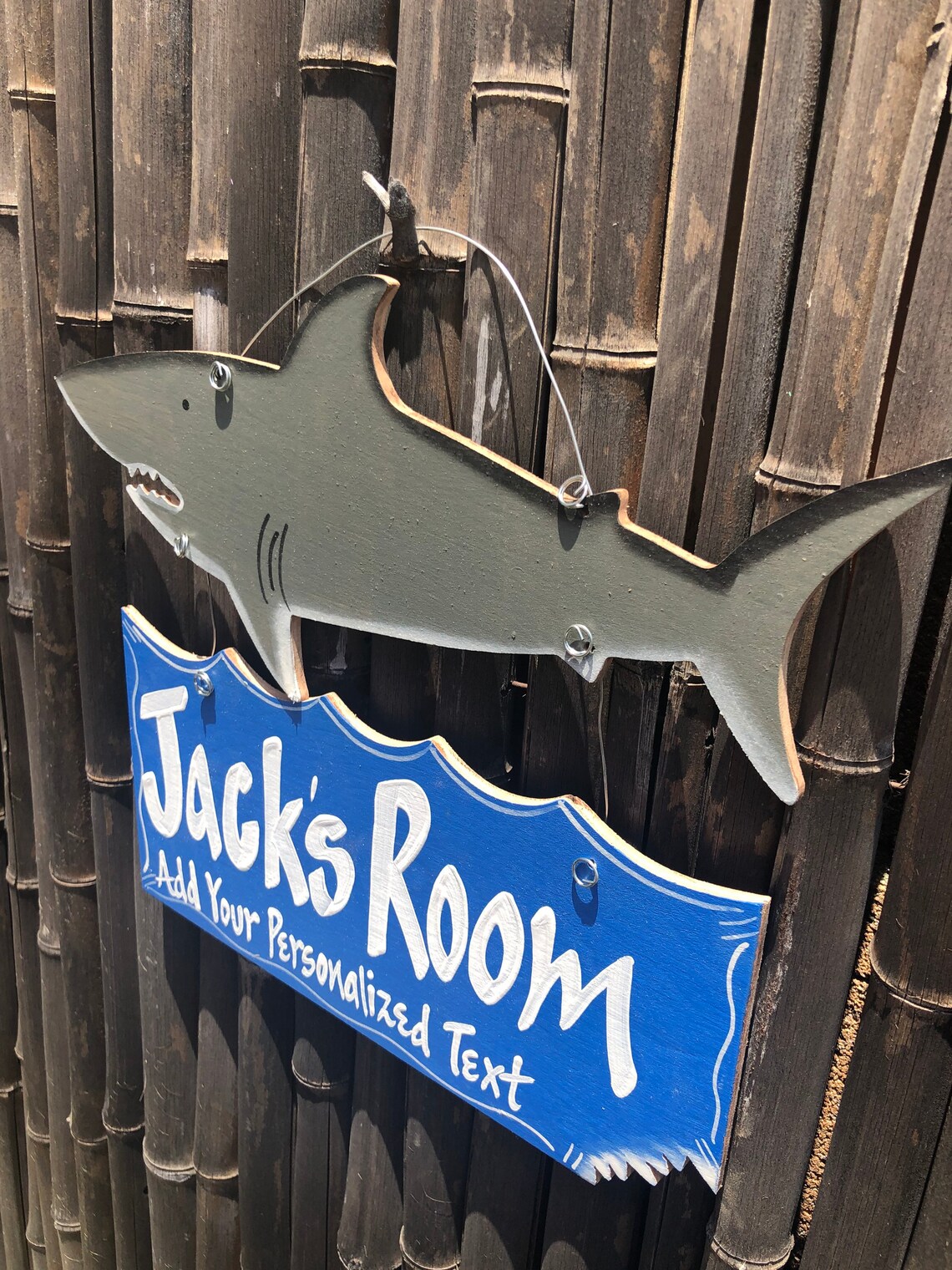Shark Bite Sign Personalized Kid Name Sign Shark Bite Wall - Etsy