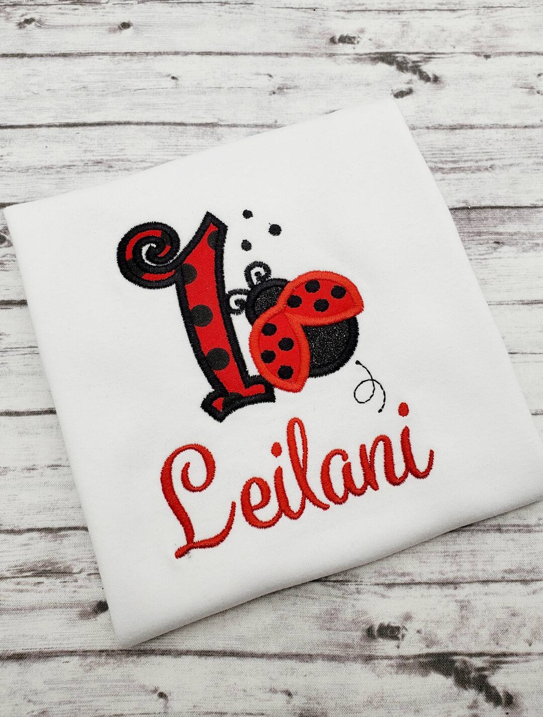 Ladybug 1st Birthday Outfit: Embroidered Appliqué Shirt - Etsy
