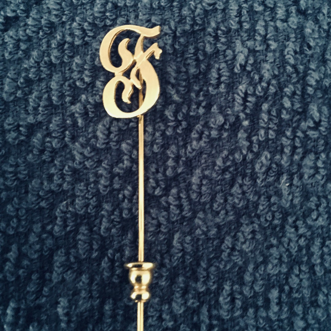 14 Karat Gold Monogram Initial Lapel Pin. Vintage - Etsy