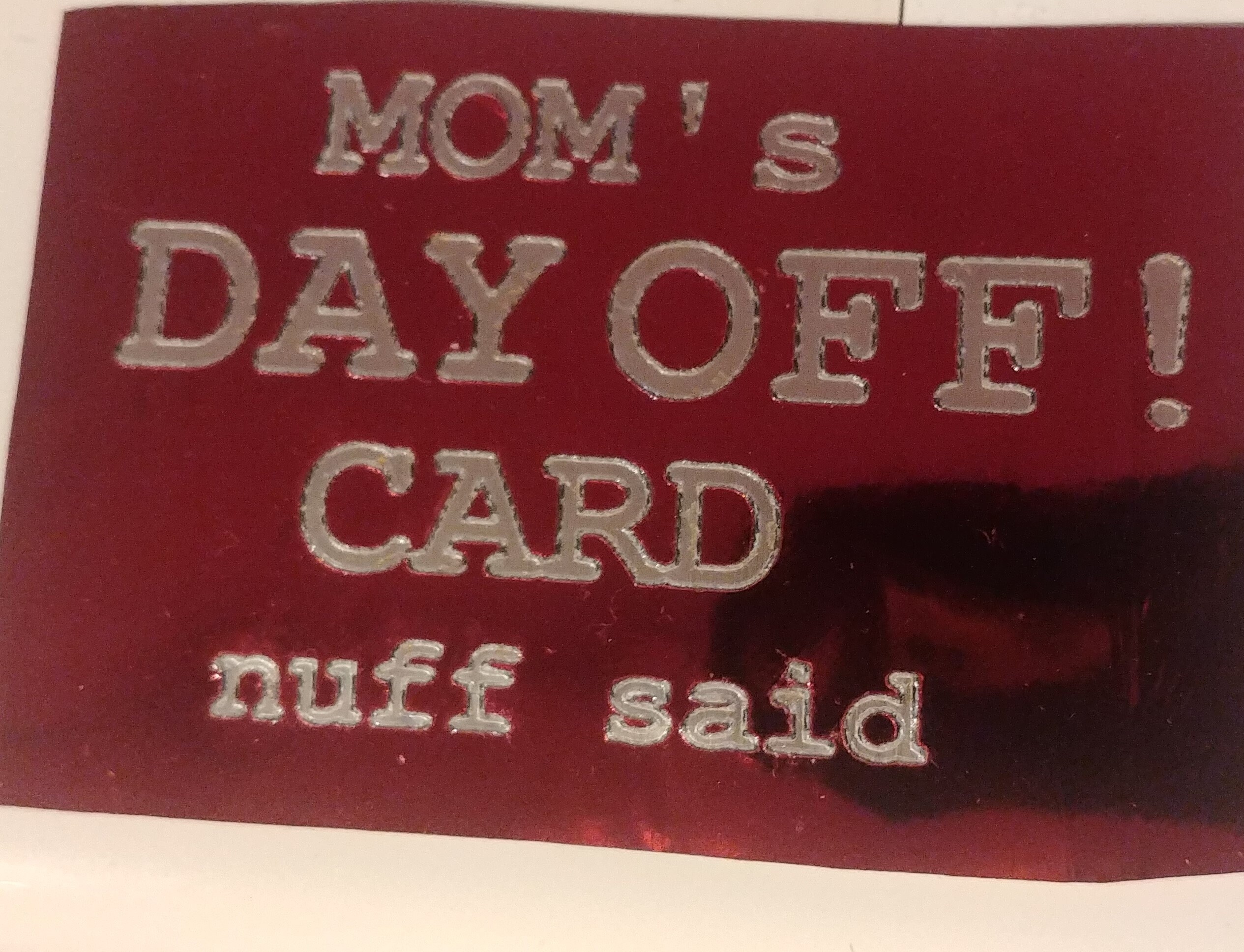 Mom's Day Off Gift Card Custom Gift Business Card Funny | Etsy