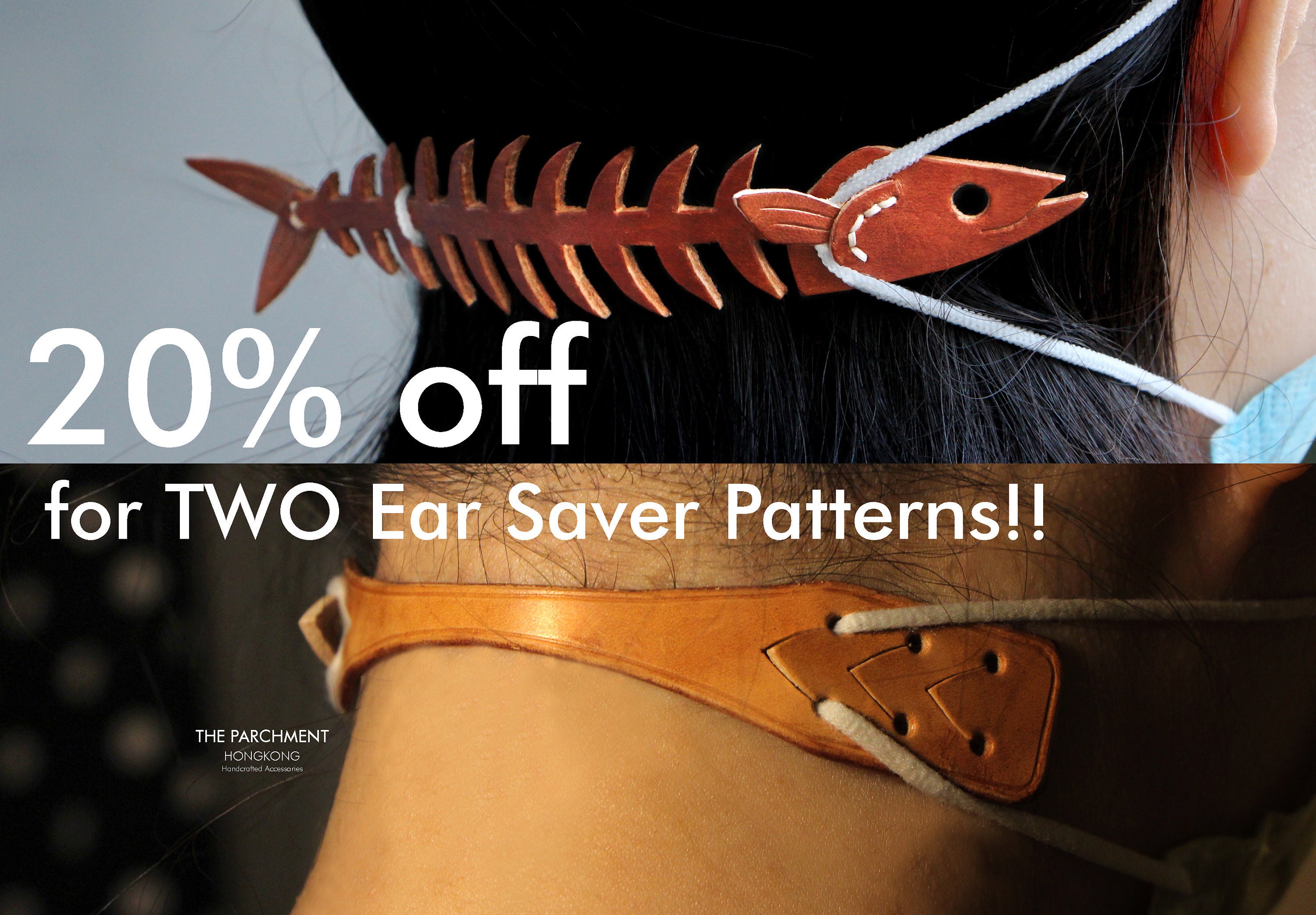 Leather Fish Bone Ear Saver and Simple Leather Ear Saver - Etsy