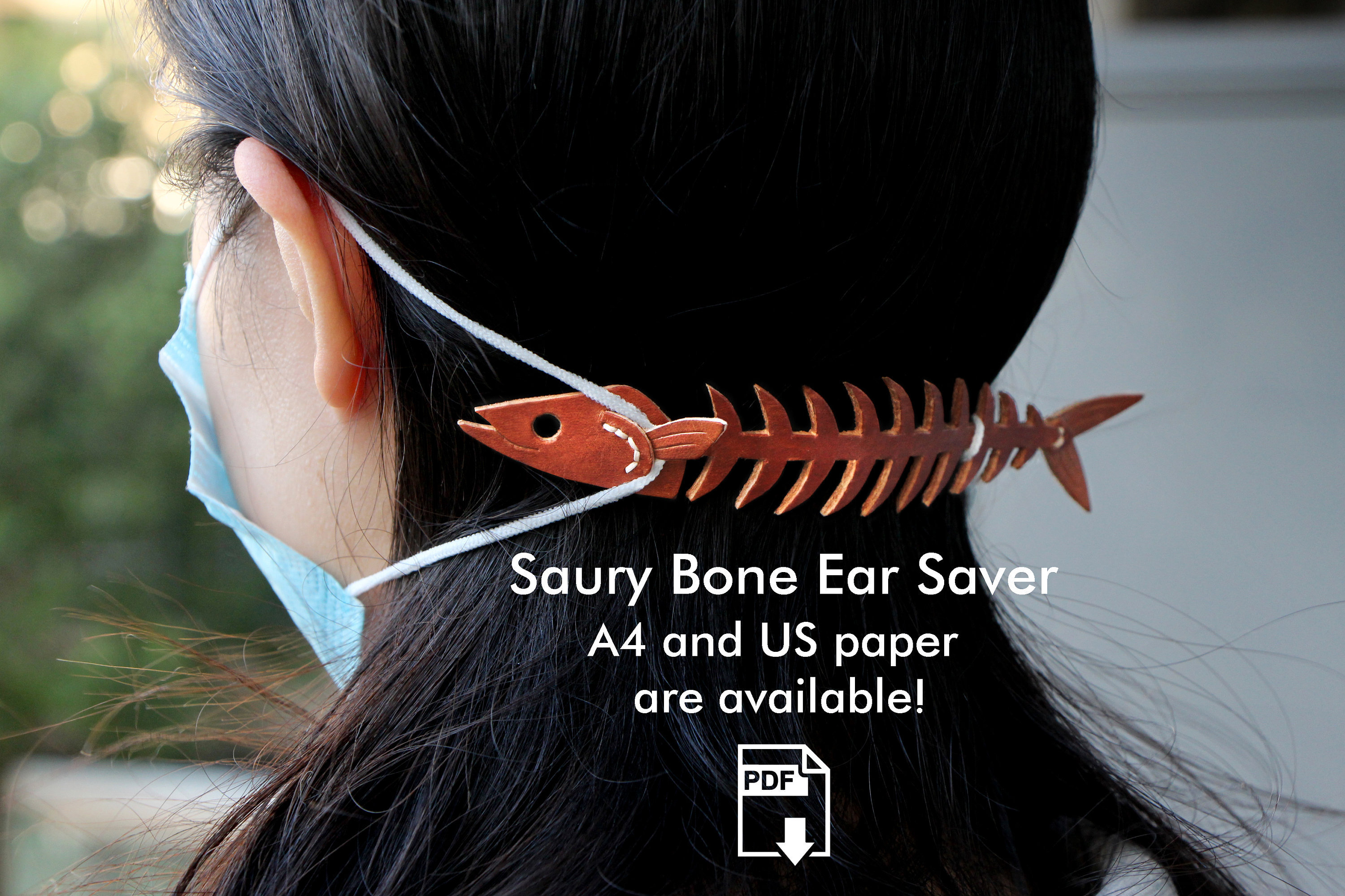 Leather Fish Bone Ear Saver Pattern Leather Ear Saver - Etsy