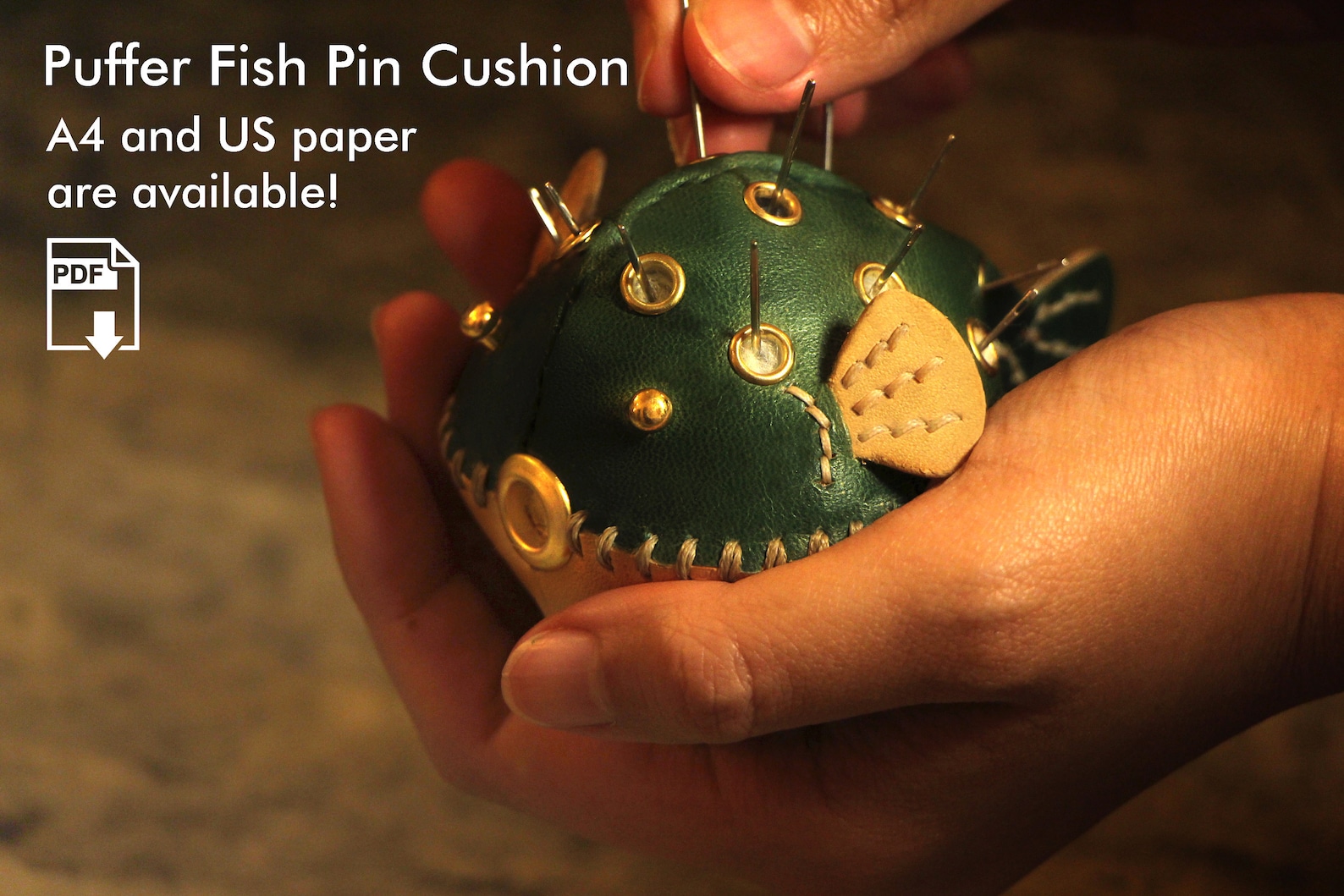 Leather Puffer Fish Pin Cushion Pattern, Leather Template, Leather ...