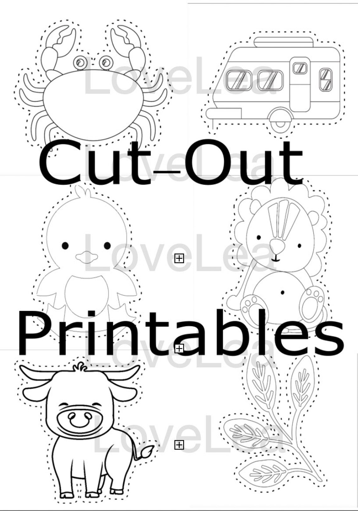 Printable Coloring Cutouts - Simple and Easy - 30 Pages of PDF Files ...