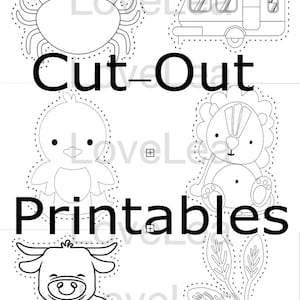 Printable Coloring Cutouts - Simple and Easy - 30 Pages of PDF Files ...
