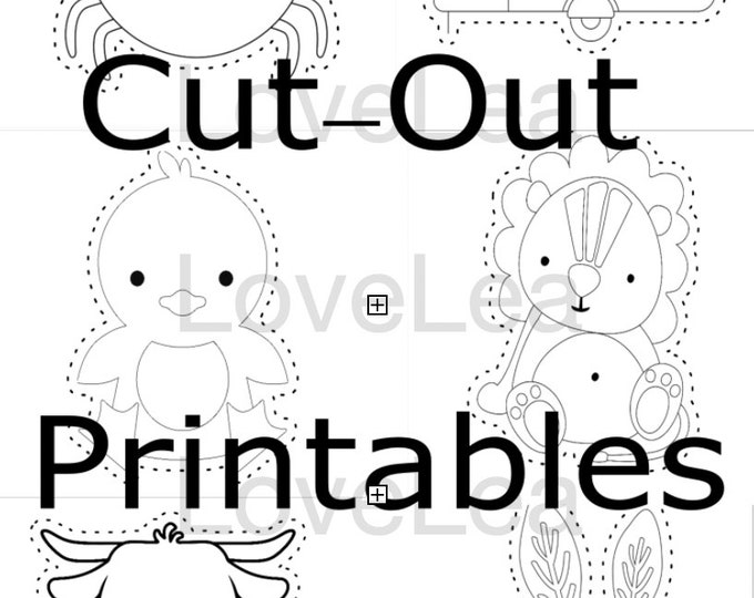 Printable Coloring Cutouts Simple and Easy 30 Pages of PDF Files Family ...