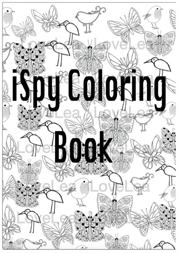 60 pages of Coloring Book iSpy Coloring Book Just For Kids | Etsy