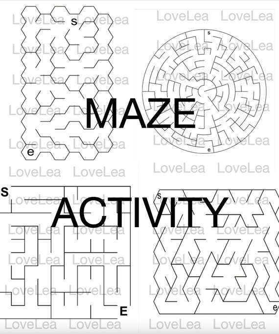 40 Pages Maze Withs Answers Easy Maze Maze Activity Fun - Etsy