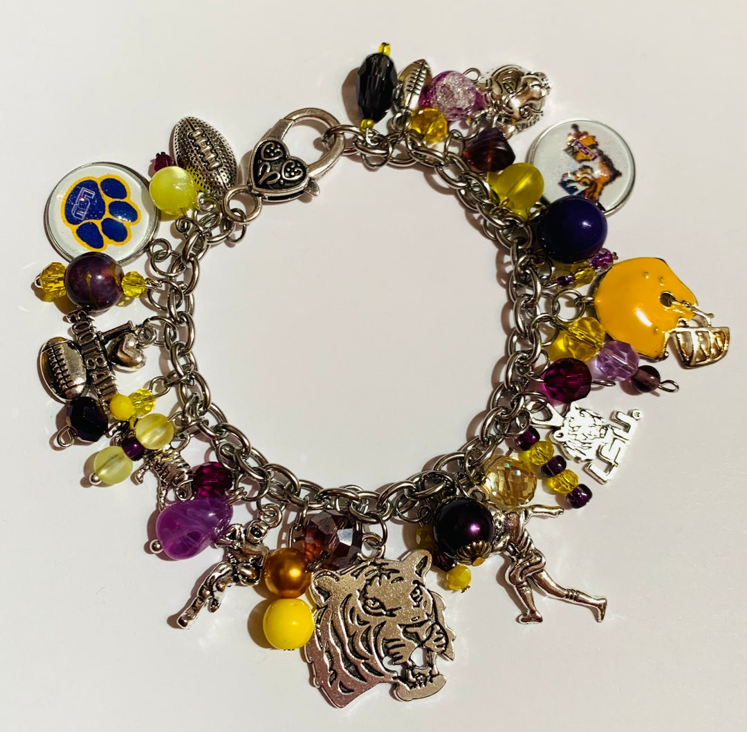 LSU Louisiana State University Charm Bracelet Geaux Tigers - Etsy