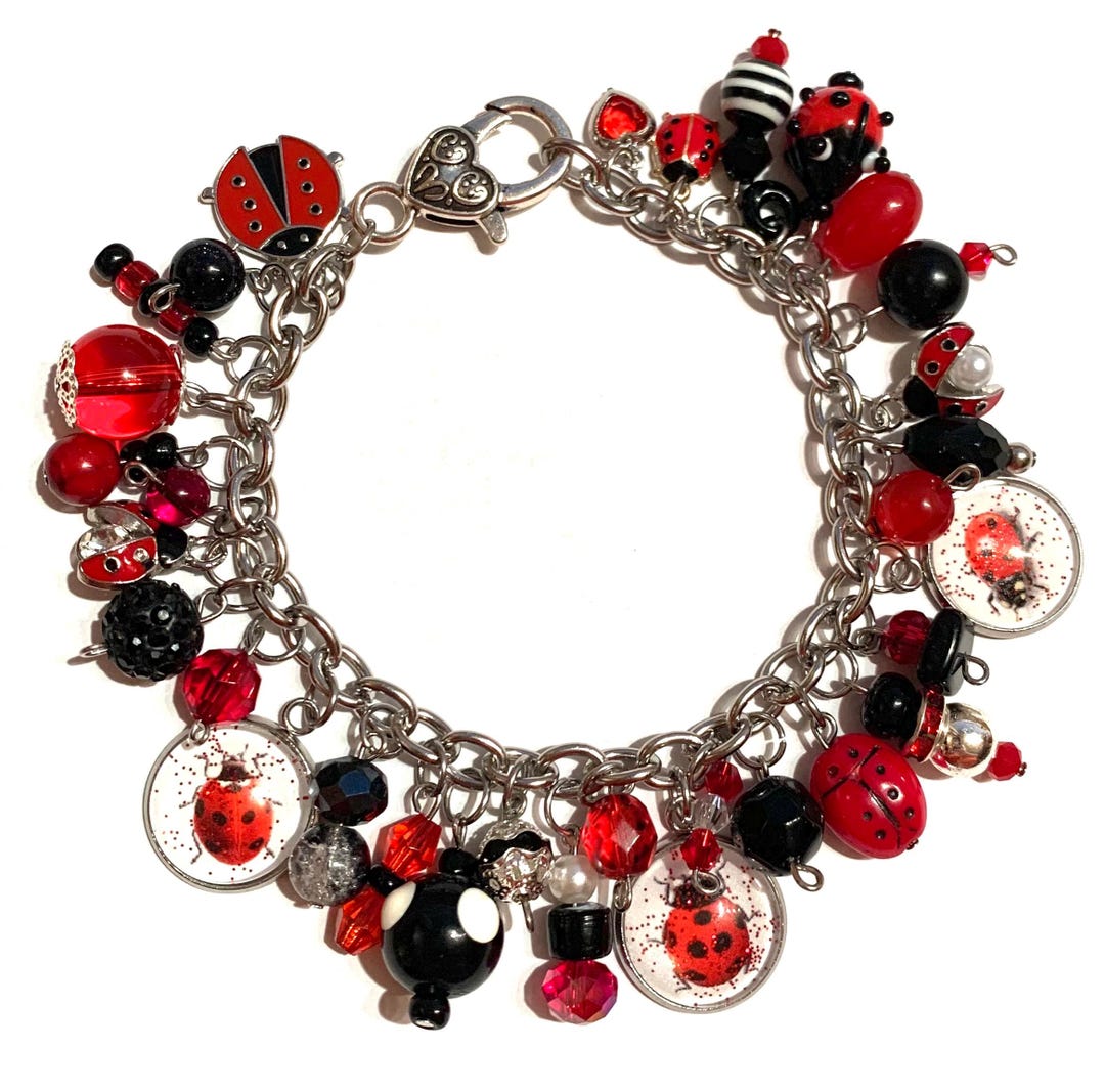 Ladybug Love Bug Charm Bracelet - Etsy