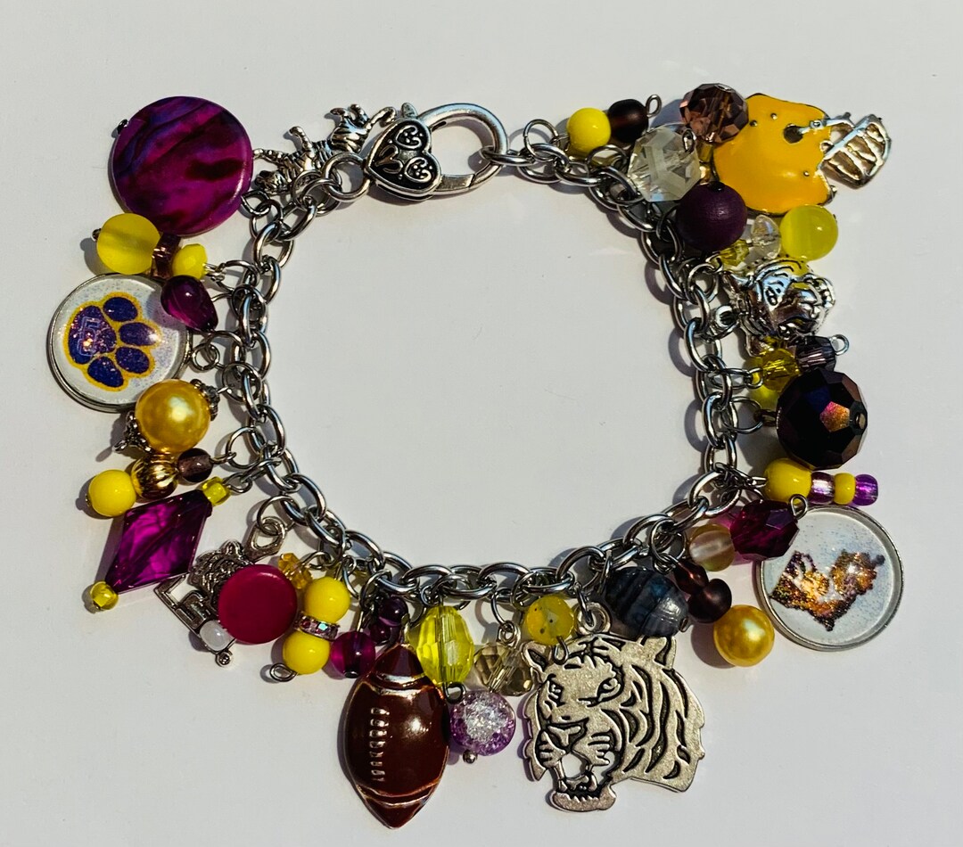 LSU Louisiana State University Charm Bracelet Geaux Tigers - Etsy