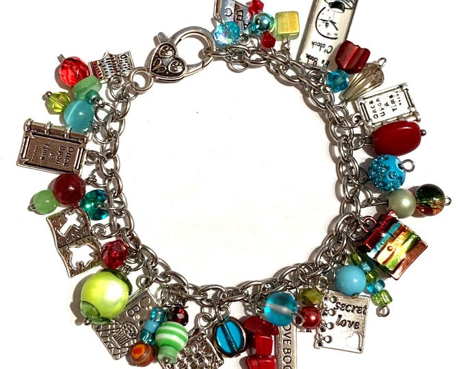 I Love Reading Reader Book Charm Bracelet - Etsy