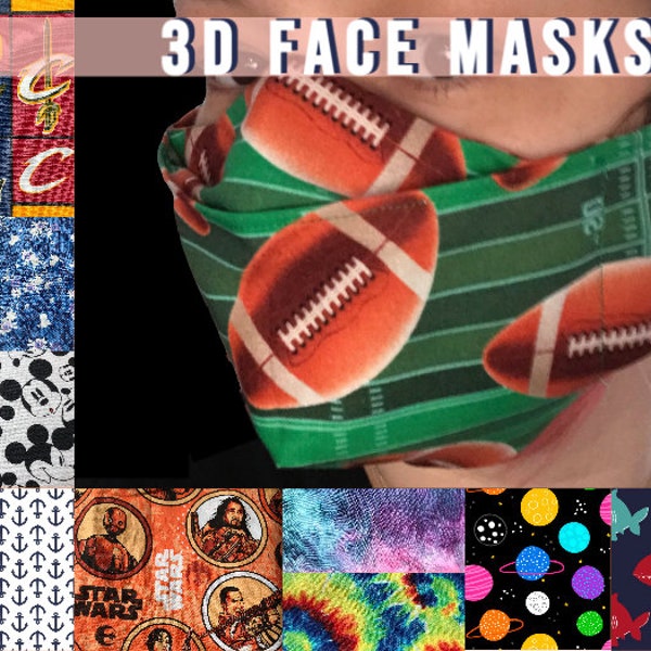 3d Face Mask With Nose Wire - Etsy