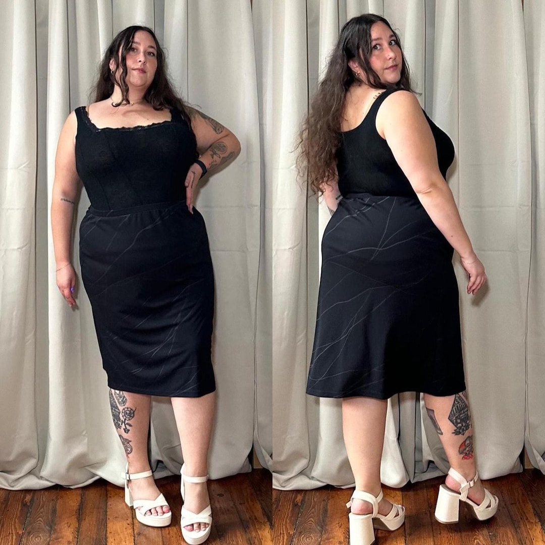 2000s Maggie Mcnaughton Black Midi Skirt. Elastic Waist. Tag Size 3X ...