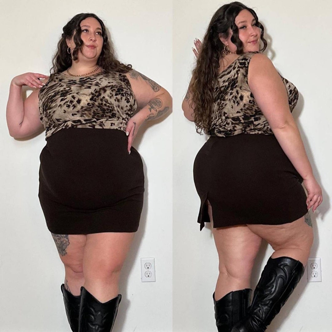 1990s Jeffrey & Davis Leopard Sparkle Slinky Stretch Tank Top. No Tag ...