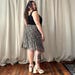 1990s Rena Rowan Black and Grey Ditsy Floral Chiffon Midi Skirt. Tag ...
