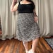 1990s Rena Rowan Black and Grey Ditsy Floral Chiffon Midi Skirt. Tag ...