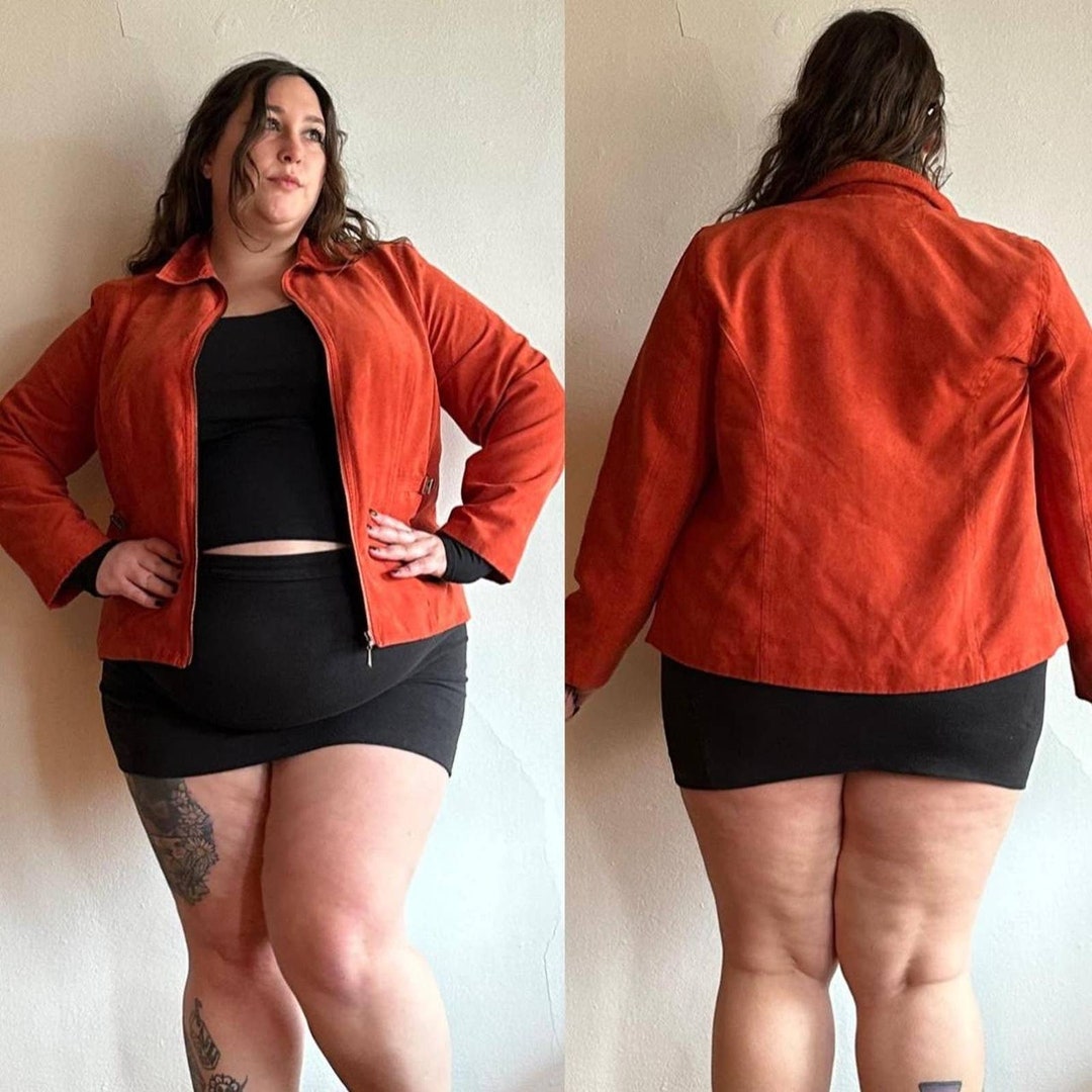 2000s Studio Works Faux Suede Burnt Orange Jacket. Tag Size 18W. 2X - Etsy