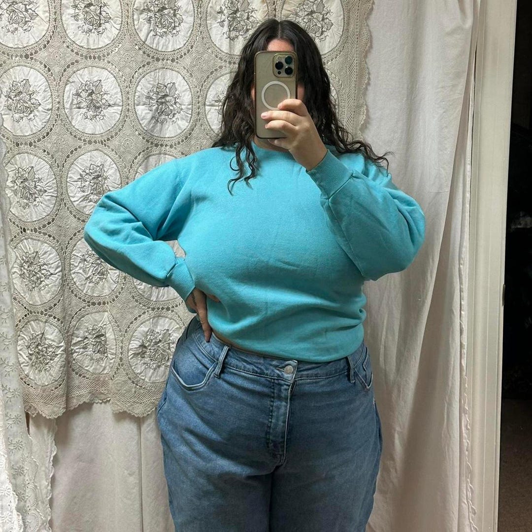 1980s Jerseys Super Sweats Aqua Crewneck Sweatshirt. Tag Size L 42-44 ...