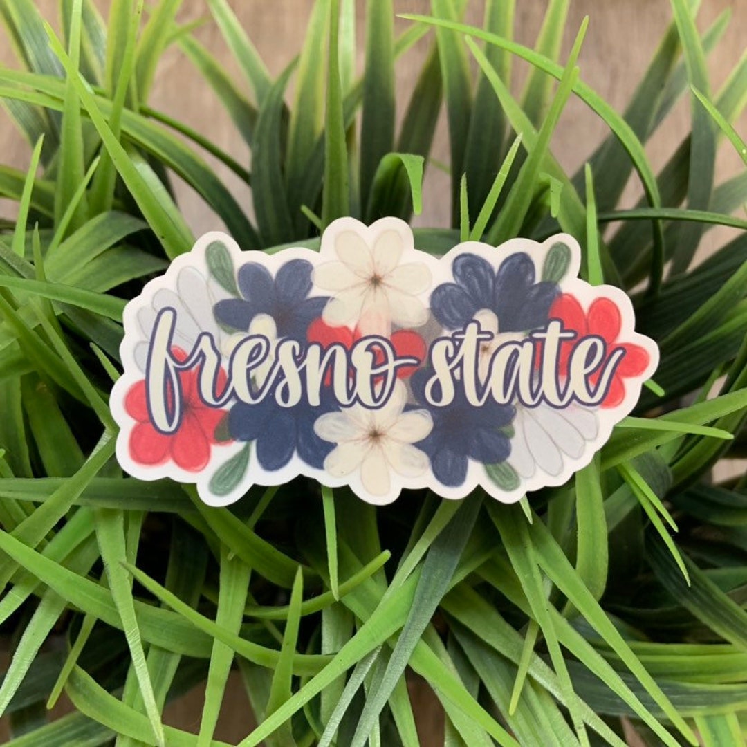 Fresno State Flower Sticker, Floral CSU Fresno Sticker, Fresno State ...