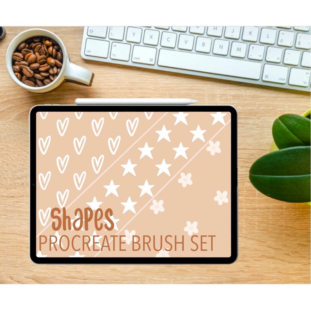 Shapes Procreate Brush Bundle, Procreate Heart Brush, Procreate Flower ...