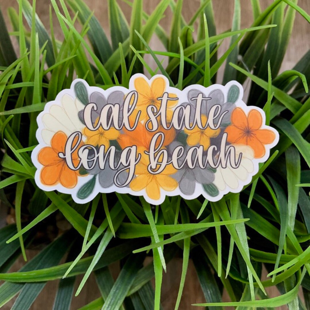 CSULB Flower Sticker, Floral Long Beach Sticker, Long Beach Decal ...