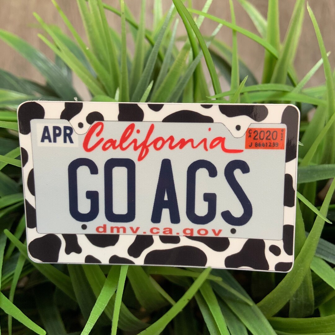 Davis License Plate Sticker: Go Ags, Aggie Pride Sticker - Etsy