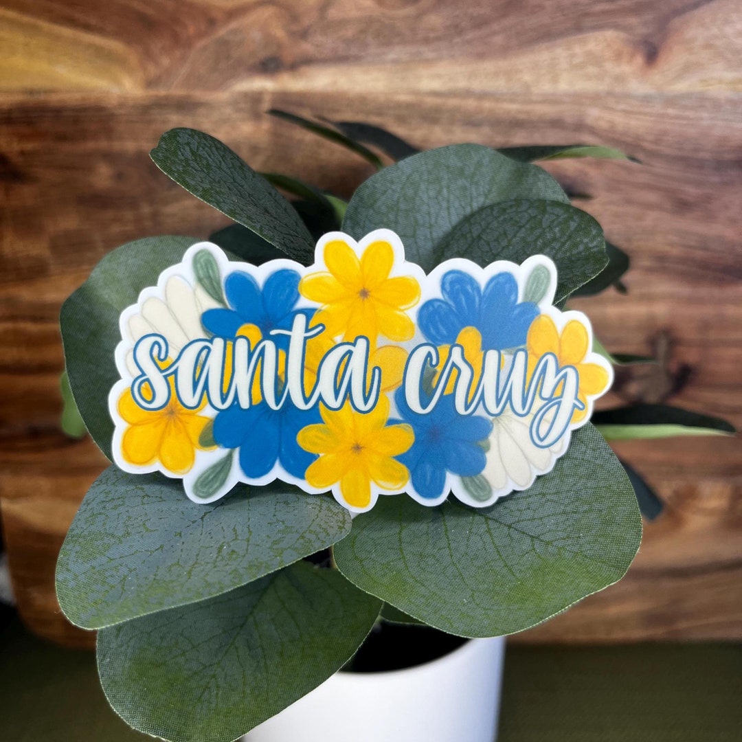 Santa Cruz Flower Sticker, Floral Banana Slugs Sticker, Santa Cruz ...