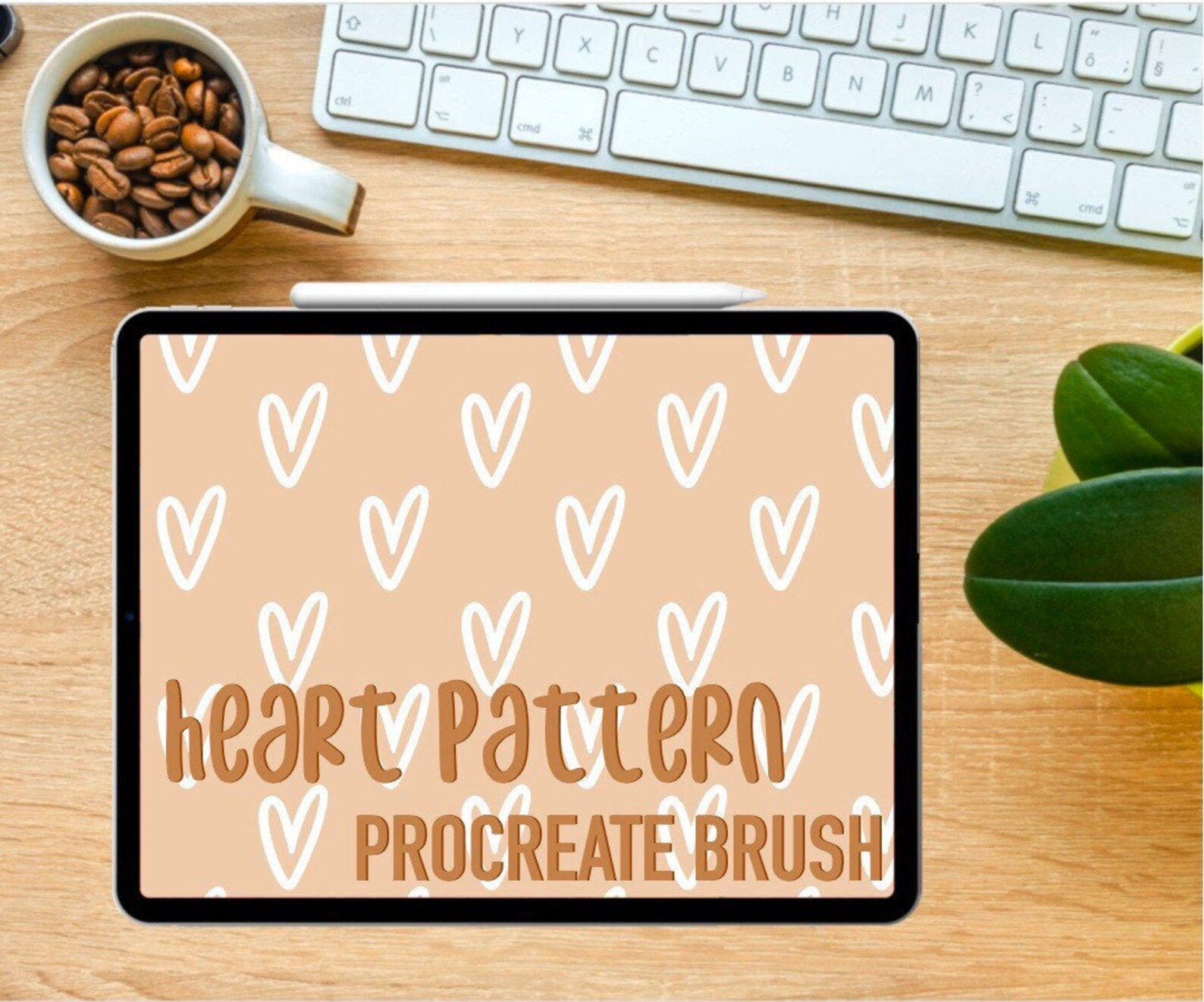 Procreate Heart Pattern Brush Procreate Shape Brush Digital | Etsy
