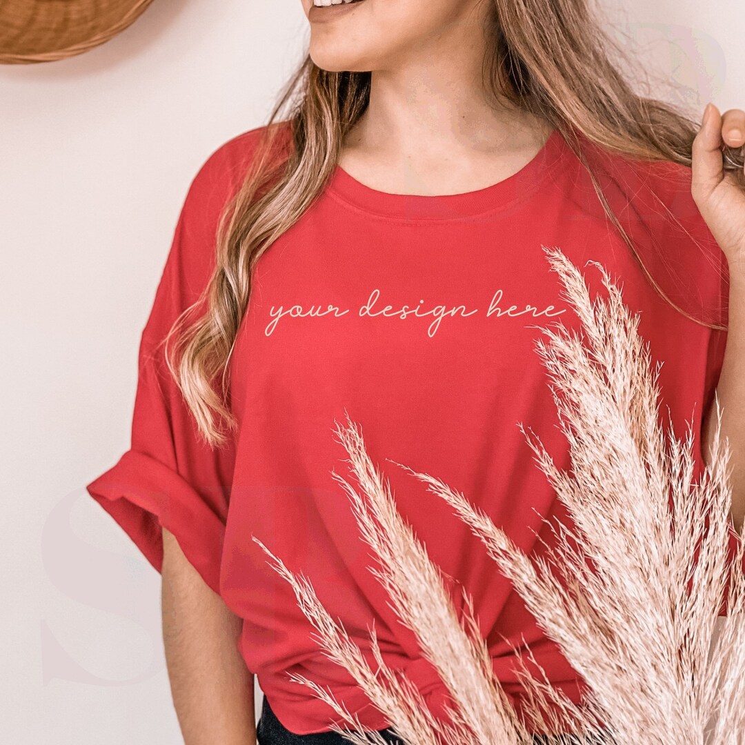 Comfort Colors Mockup, Red Comfort Colors Mockup, Comfort Colors C1717 ...