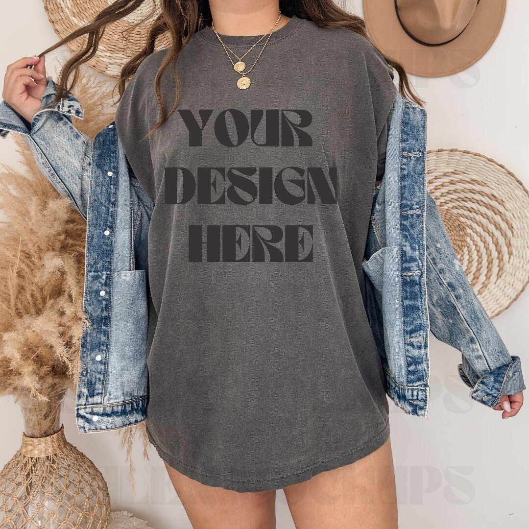 Comfort Colors C1717 Mockup, Pepper Comfort Colors Mockup, Boho Mockup ...