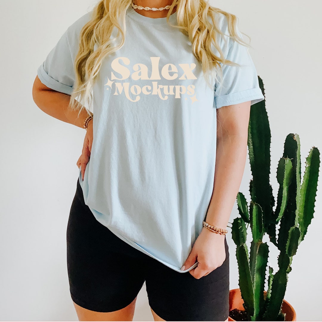 Comfort Colors Model Mockup, Comfort Colors Chambray Mockup, Comfort ...