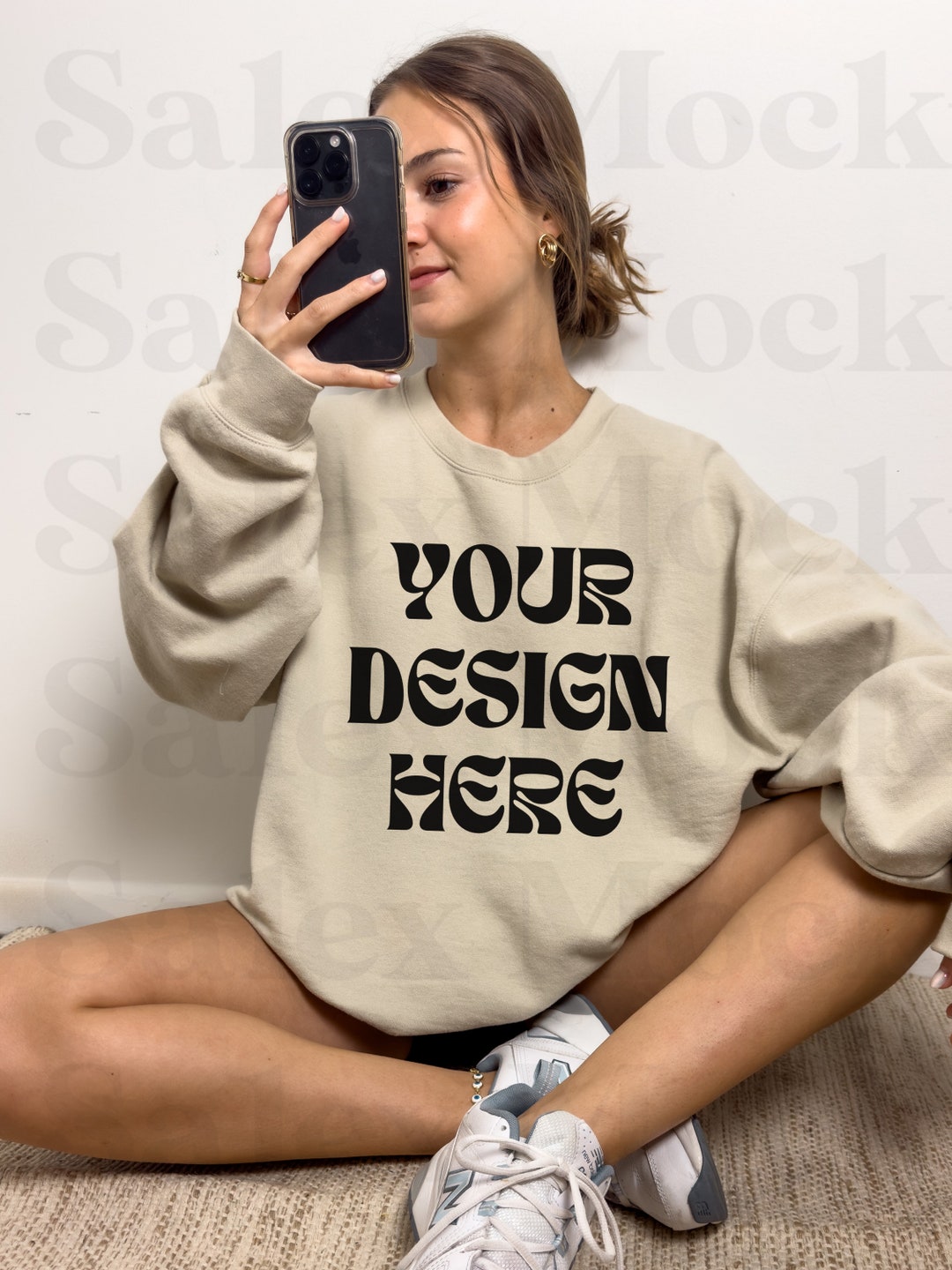 Gildan 18000 Sand Mockup, Gildan Sand Mockup, Gildan Sweatshirt Mockup ...