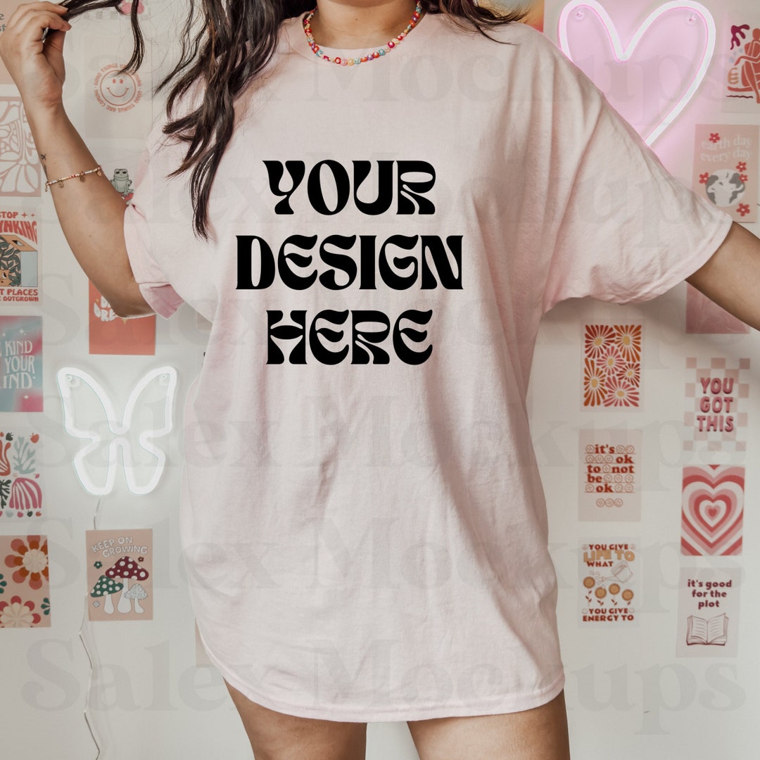 Gildan 5000 Mockup, Gildan Light Pink Mockup, Gildan Tshirt Mockup ...