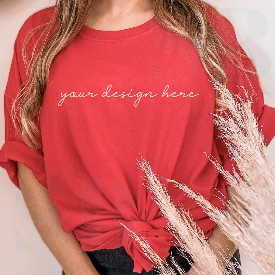 Comfort Colors Mockup, Red Comfort Colors Mockup, Comfort Colors C1717 ...